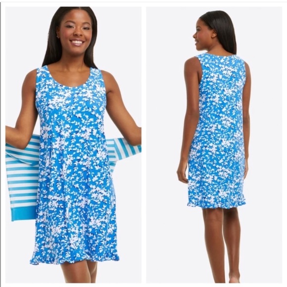 Draper James | Dresses | Draper James Blue White Floral Knit Mini Dress ...